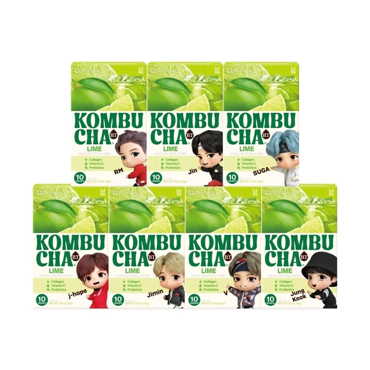 Damtuh Kombucha BT Lime (10-packet)-Tiny TAN edition – Brave Koko
